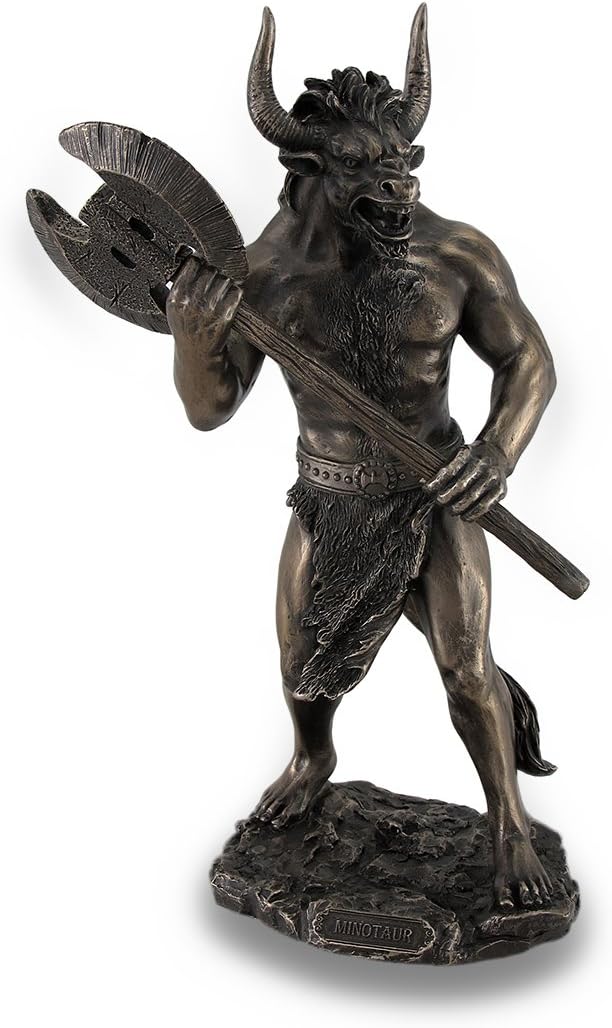 Amazon.com: Veronese Design Bronze Finished Minotaur with Labrys Statue ...