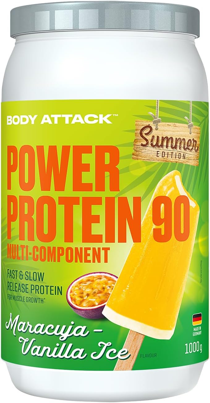 Body Attack POWER PROTEIN 90 - Maracuja-Vanilla Ice - 1kg Dose ...