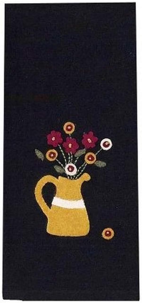 Amazon.com: Home Collection by Raghu Yellow Ware Pitcher of Flowers ...