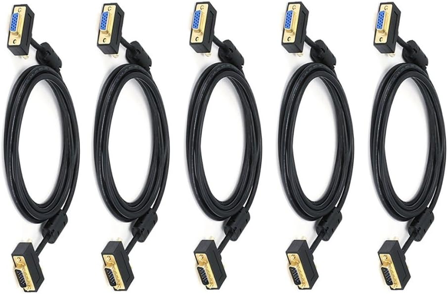 Amazon.com: 5 Pack Ultra Slim SVGA Super VGA 30/32AWG M/F Monitor Cable ...