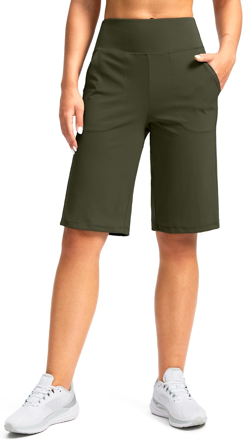 G Gradual Women's Bermuda Shorts 12" Knee Length with Pockets High ...