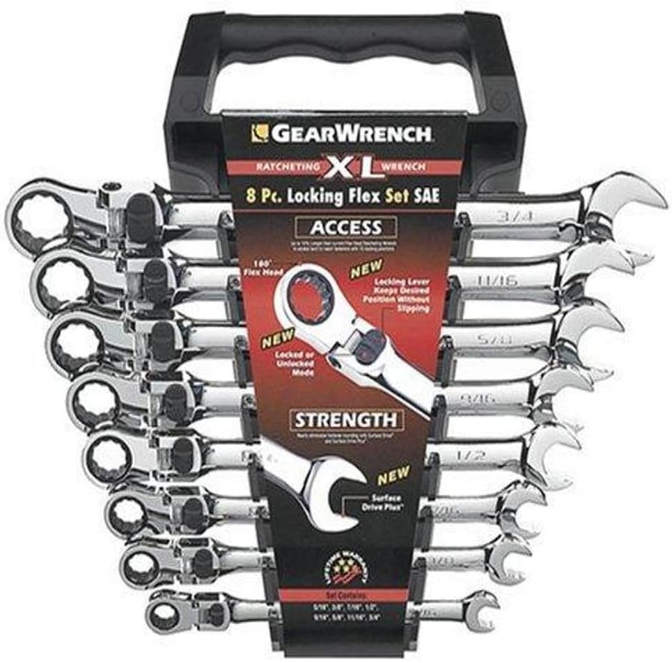 GEARWRENCH 8 Pc. 12 Pt. XL Locking Flex Head Ratcheting Combination ...