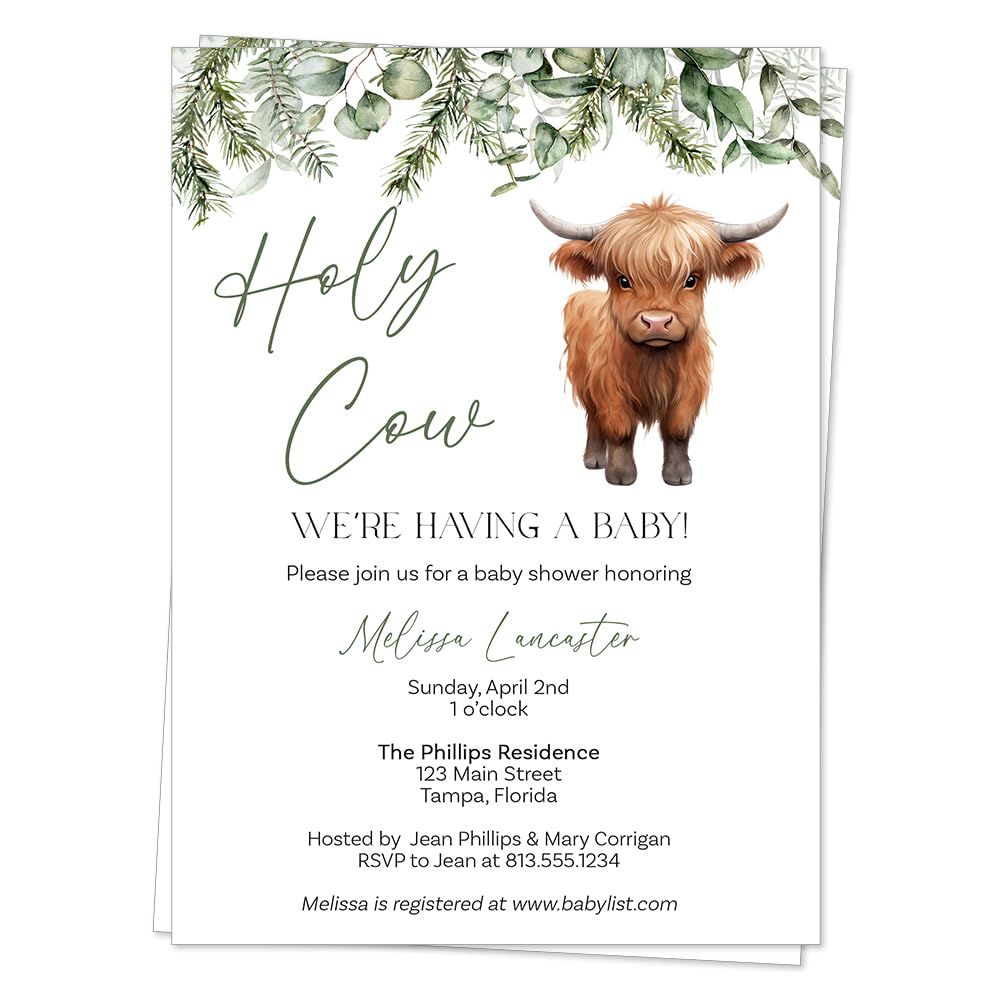 Baby Boy Cow Print Invitations Printable