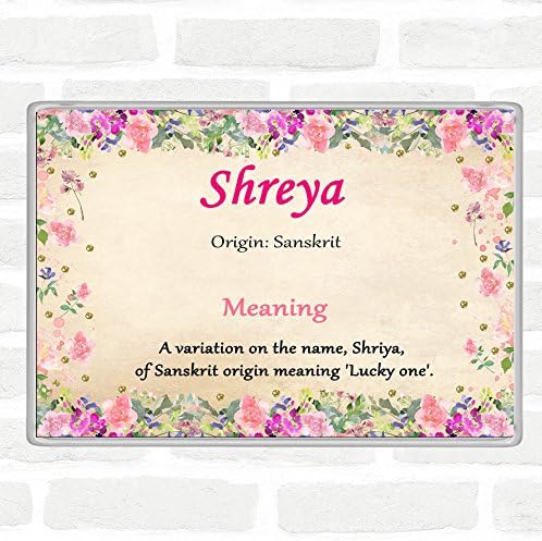 Shreya namn betydelse jumbo kylskåpsmagnet blommig : Amazon.se: Hem & kök