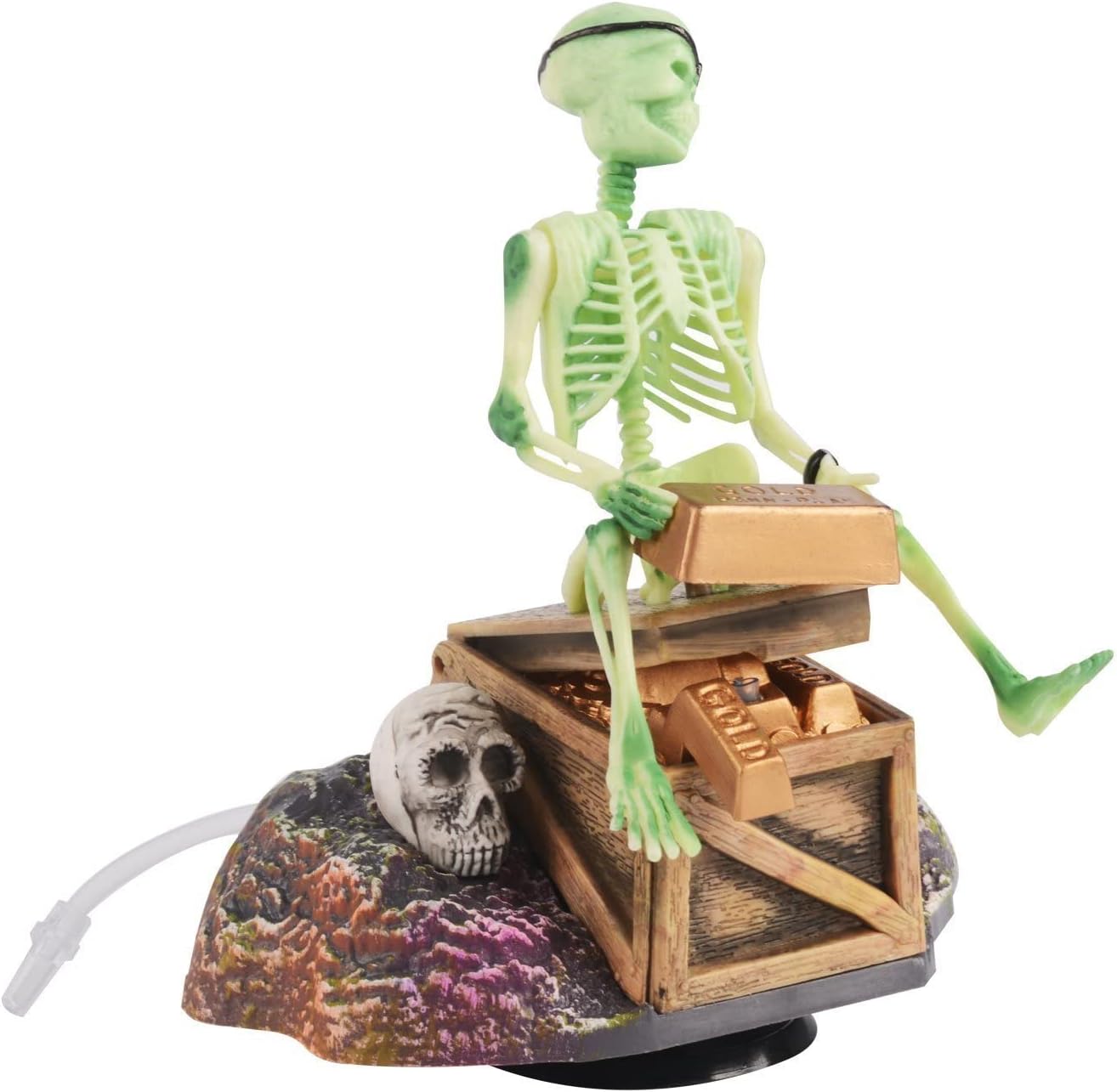 Amazon.com : Saim Aquarium Decor Pirate Skeletons & Gold Treasures Air ...