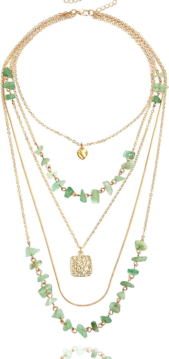 Amazon.com: YYDSVOVO Gold Layered Necklace for Women Multi Bohemian ...
