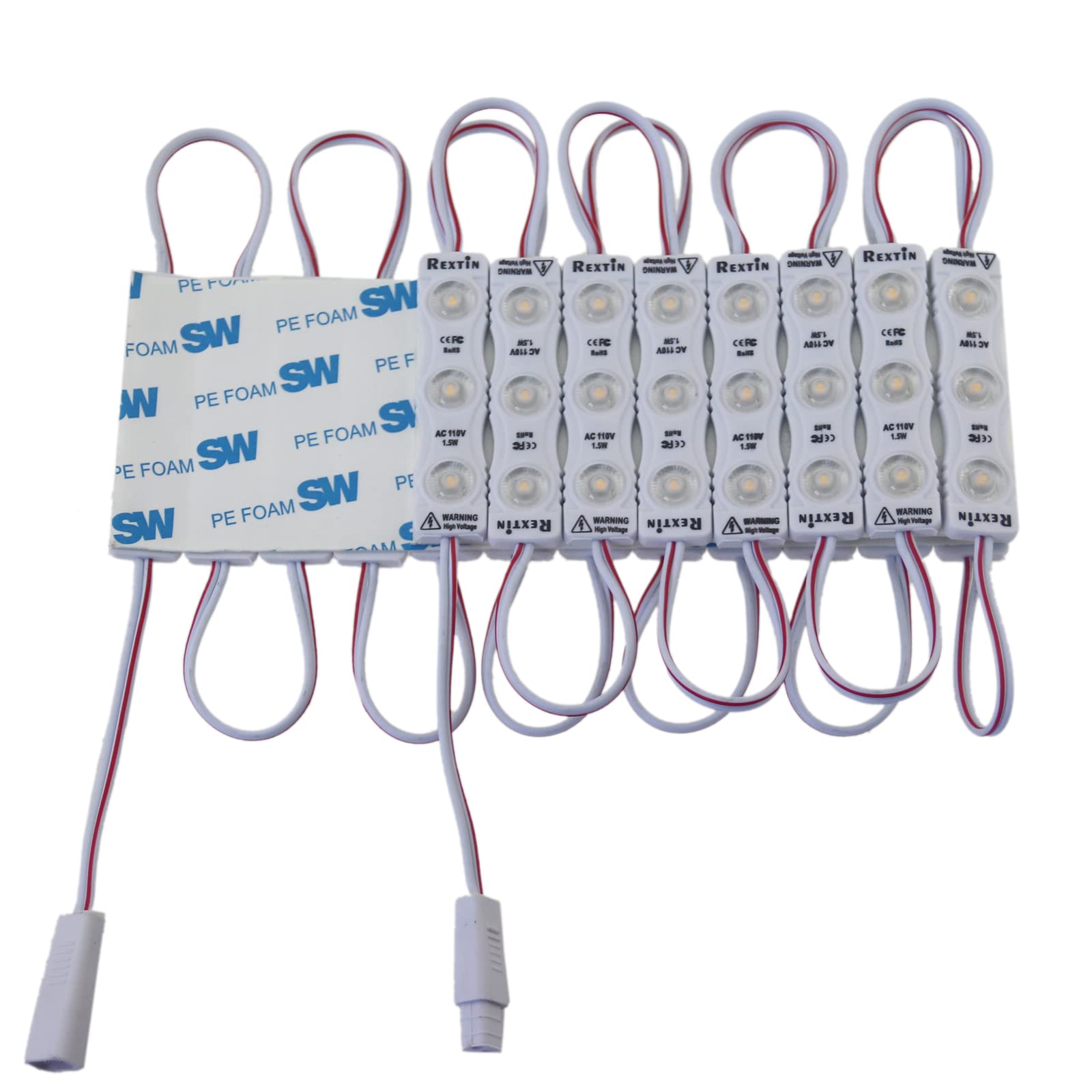 Snapklik.com : REXTiN Super Bright 100pcs 110V 2835 3 LED Module ...