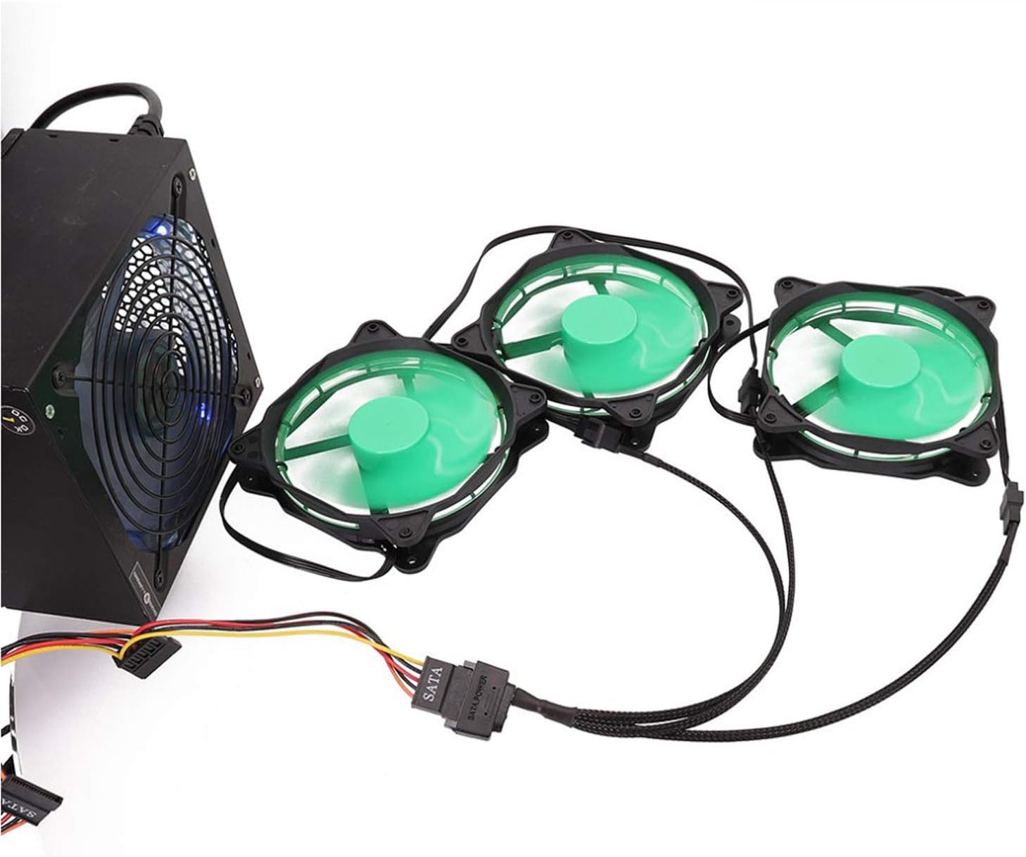 Buy Sata to Fan Adapter Power Splitter Cable for 3 Pin or 4 Pin ...