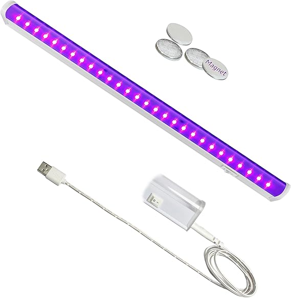 TITO 10W 1ft USB UV Led Black Light Bar, Magnet Mounted Blacklight ...