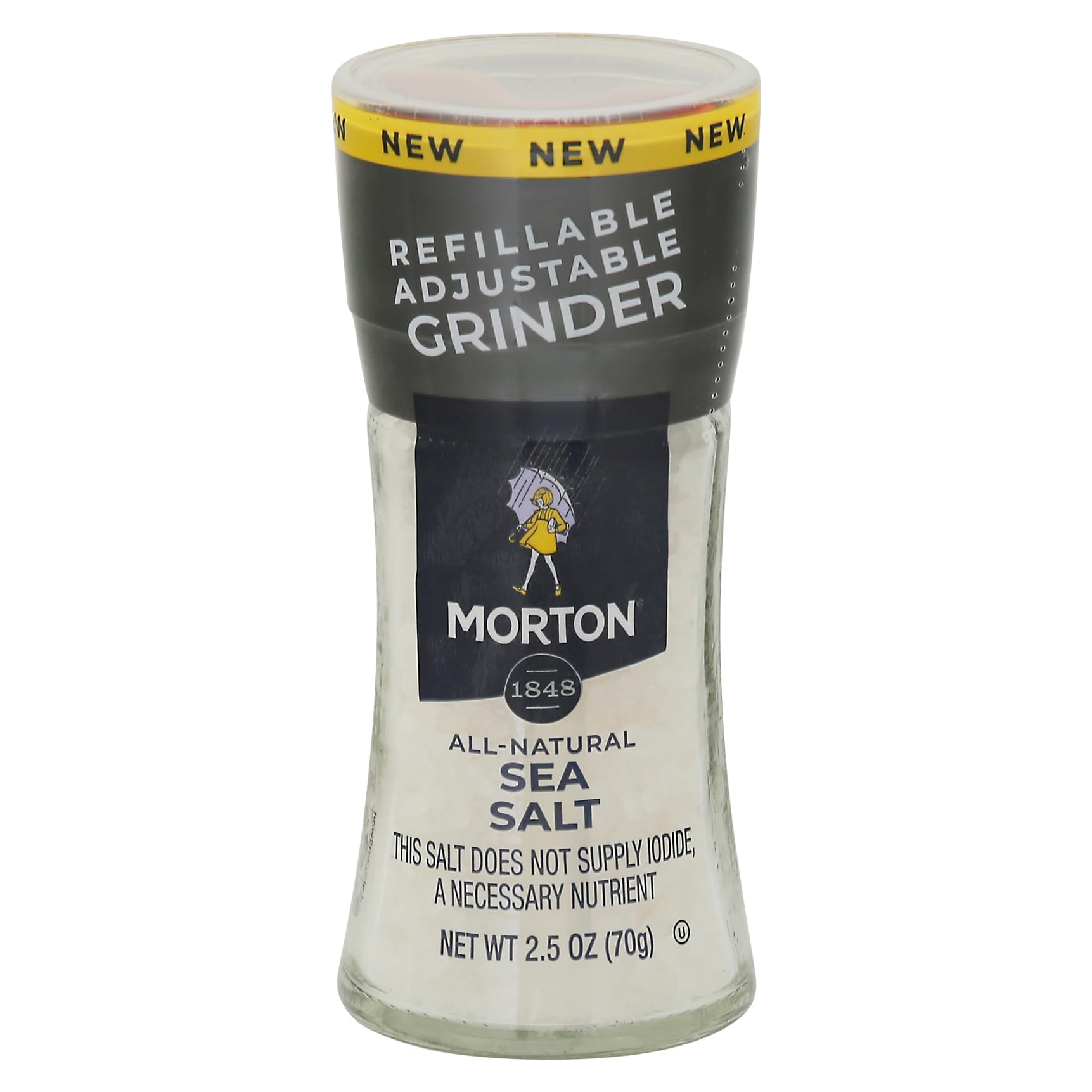 Amazon.com : Morton All Natural Sea Salt Grinder, Adjustable ...