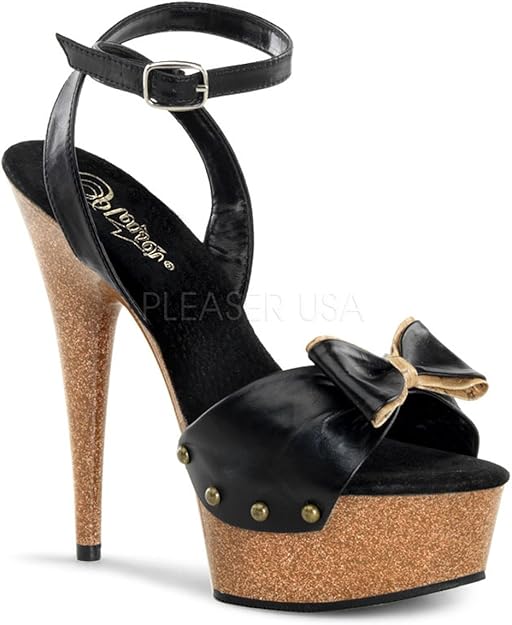 Amazon.com | Pleaser Women's Delight-642W,Black/Tan,8 M | Platforms ...