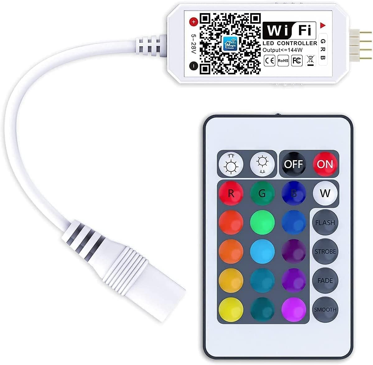 SUPERNIGHT 44 key Wireless IR Remote Controller For 5050 3528 RGB LED ...