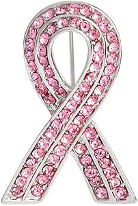 Amazon.com: Breast Cancer Pin Crystal Rhinestone Breast Cancer Awareness Pin Pink Ribbon Pins ...