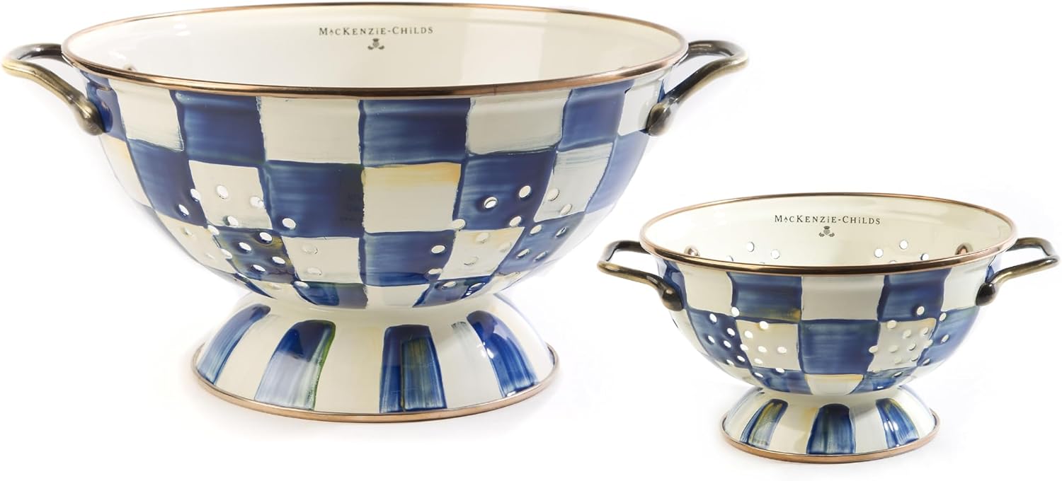 Amazon.com: MACKENZIE-CHILDS Enamel Colander Set, Large and Small ...