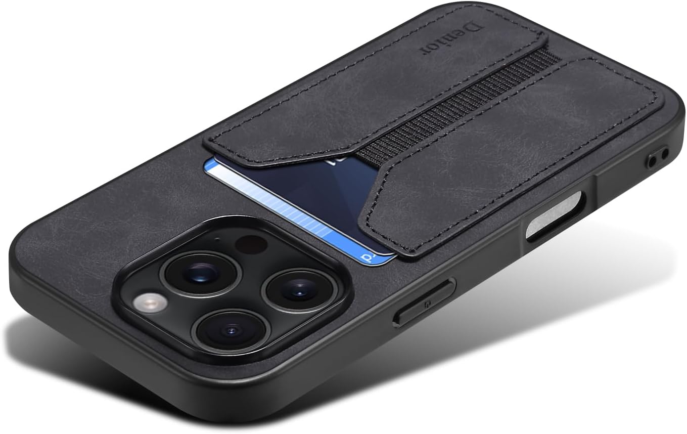 Amazon.com: Kowauri Card Holder Case for iPhone 16 Pro Max, PU Leather Wallet Case with Credit ...