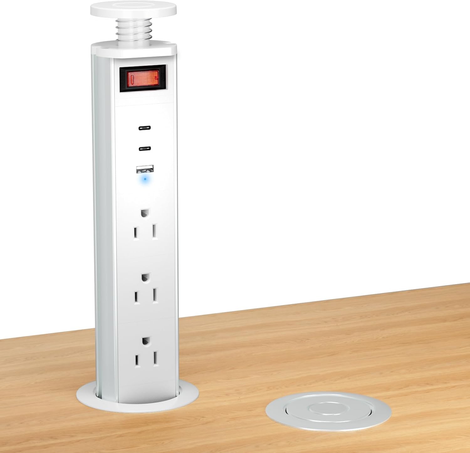 Pop Up Outlet with 2 USB C and USB A Fast Charging Port, 3 AC Outlets ...