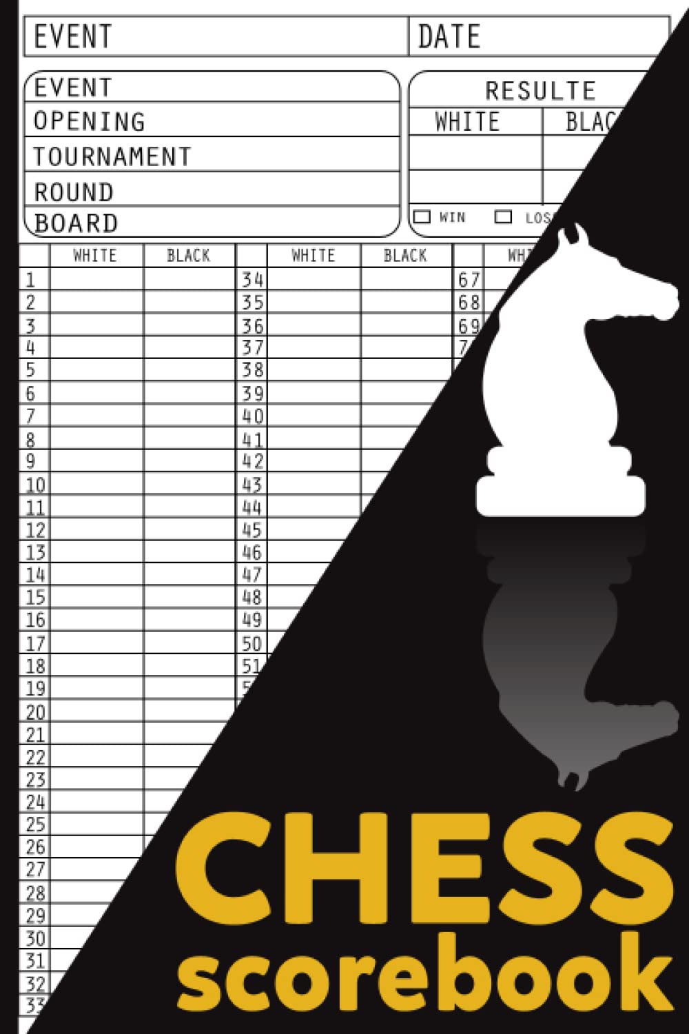 Chess Scorebook: 100 Games Sheets 100 pages 6 x 9 inches , Chess ...