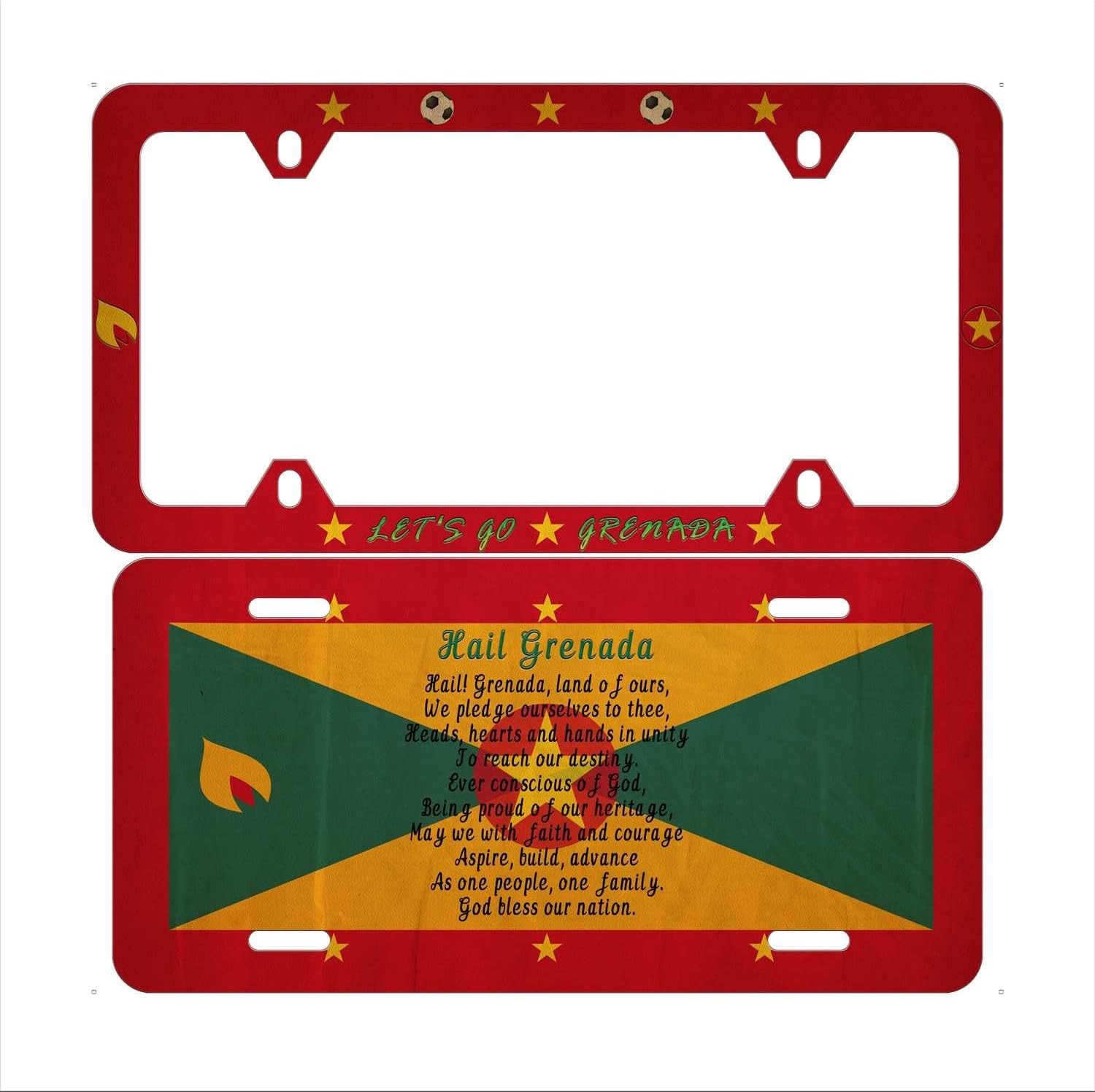 Amazon.com: CJANY The National Flag of Let's Go Grenada Country Signs ...