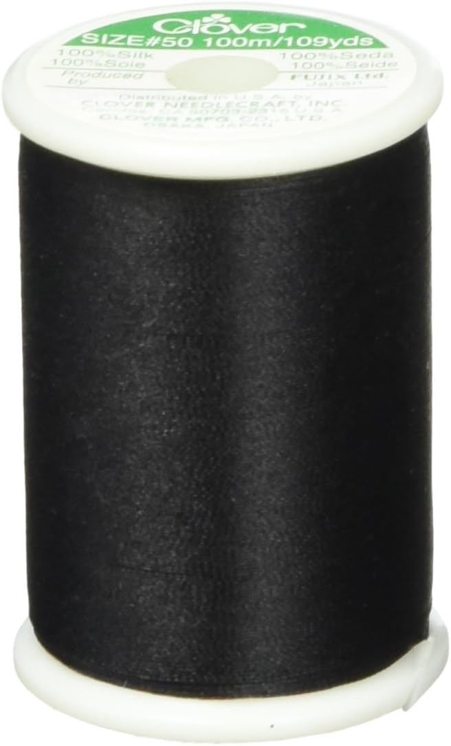 Clover Silk Thread 50wt 109yds Black, 109 yd, : Amazon.com.au: Home