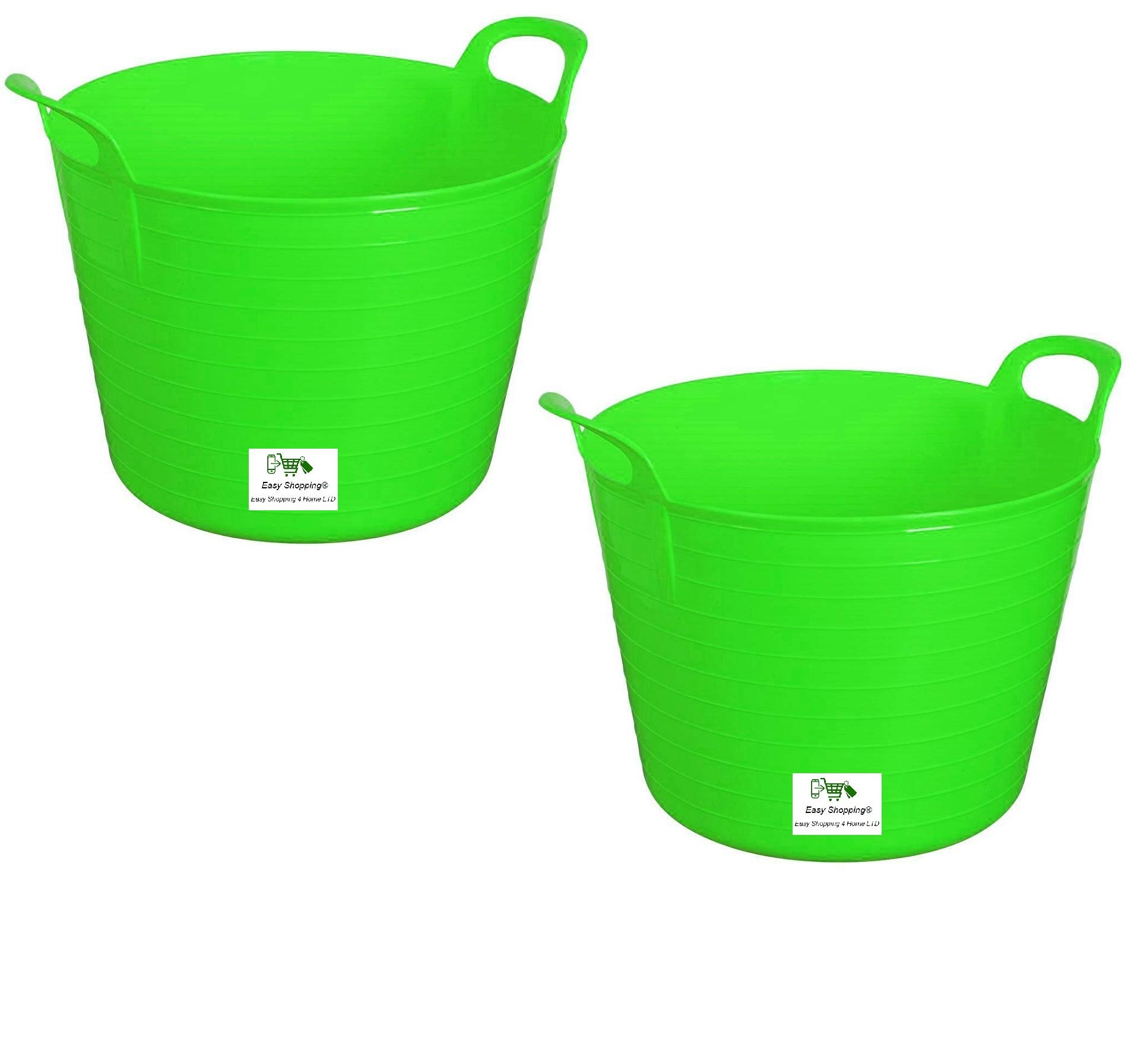 Buy 2 x Lime Green 42 Litre Large Flexi Tub Garden Home Flexible ...