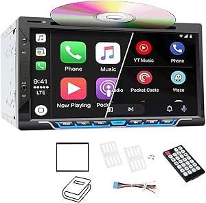 Amazon.com: CarPlay/Android Auto Car DVD Player|2 Din HD Touch Screen ...