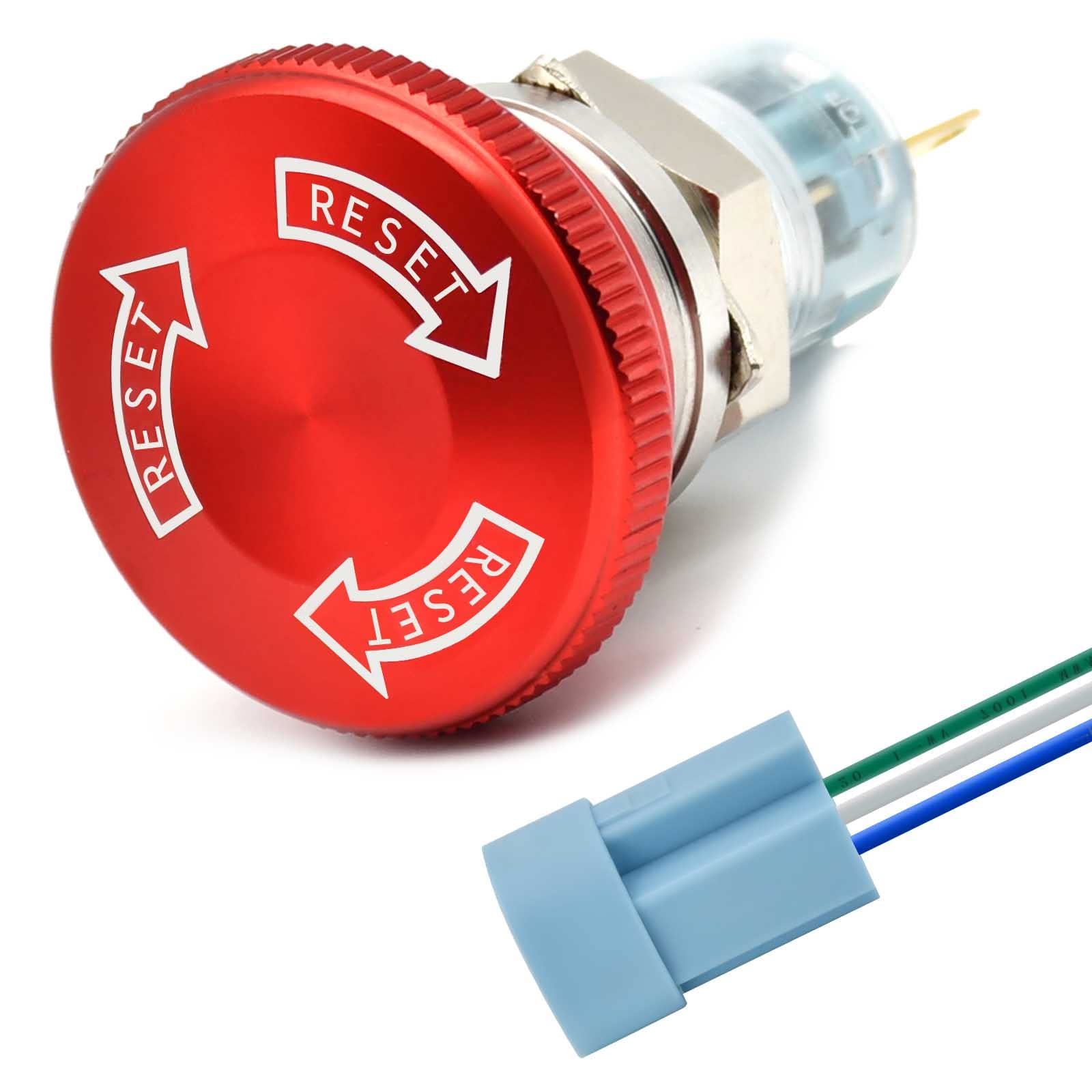 Snapklik.com : 16mm / 0.63" Latching Emergency Stop Push Button Switch ...