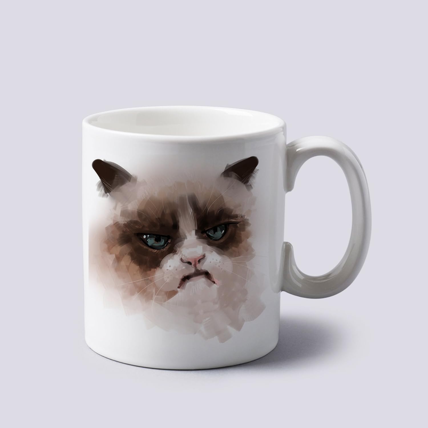 Amazon.com | Grumpy Cat Funny Face Painting Art Mug Cup Two Sides 11 Oz ...