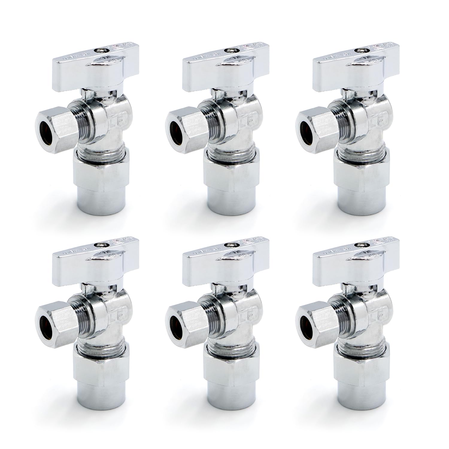 Lead-Free Brass, Quarter-Turn, Angle Supply Stop Valves, 1/2" CPVC x 3/ ...