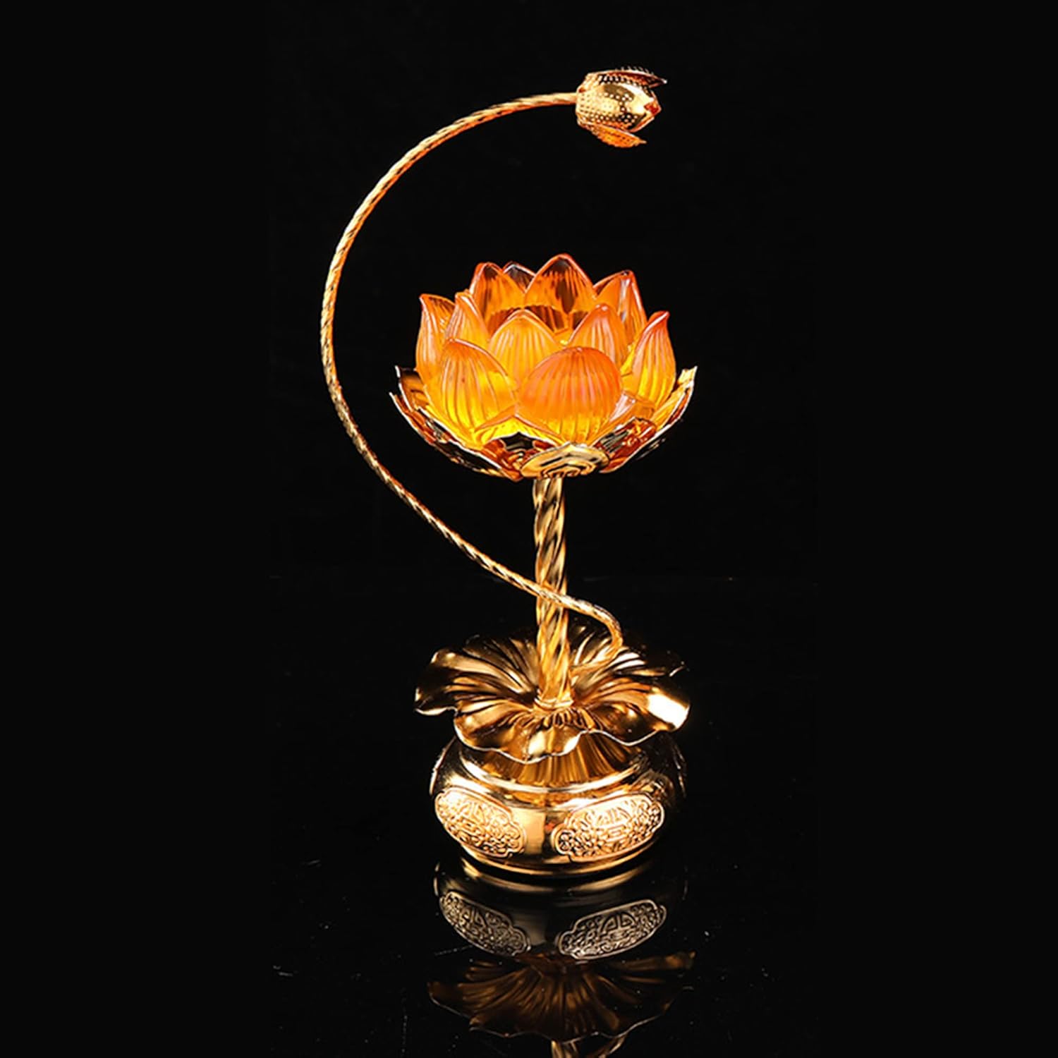 Amazon.com: Diwali Diyas Lotus Diya Lamp for Pooja Golden Handmade Oil ...