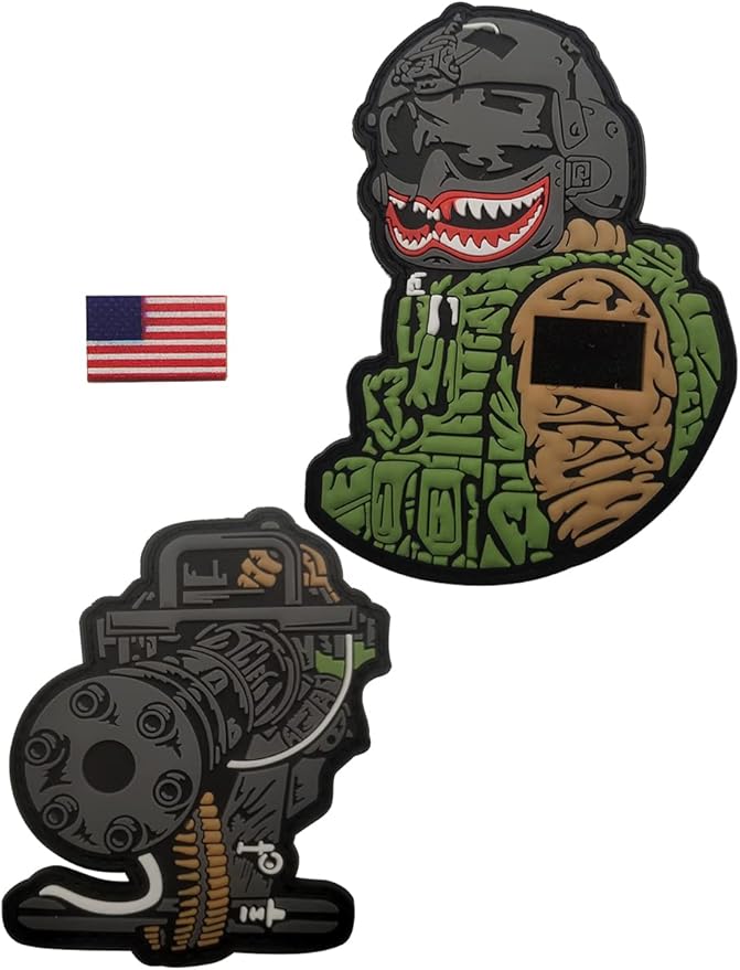 Amazon.com: 3 PCS Helicopter Door Gunner Patches PVC Rubber Patch ...