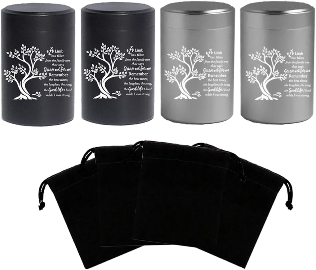 Amazon.com: Small Aluminum Keepsake Urns for Human Ashes - Set of 4 ...