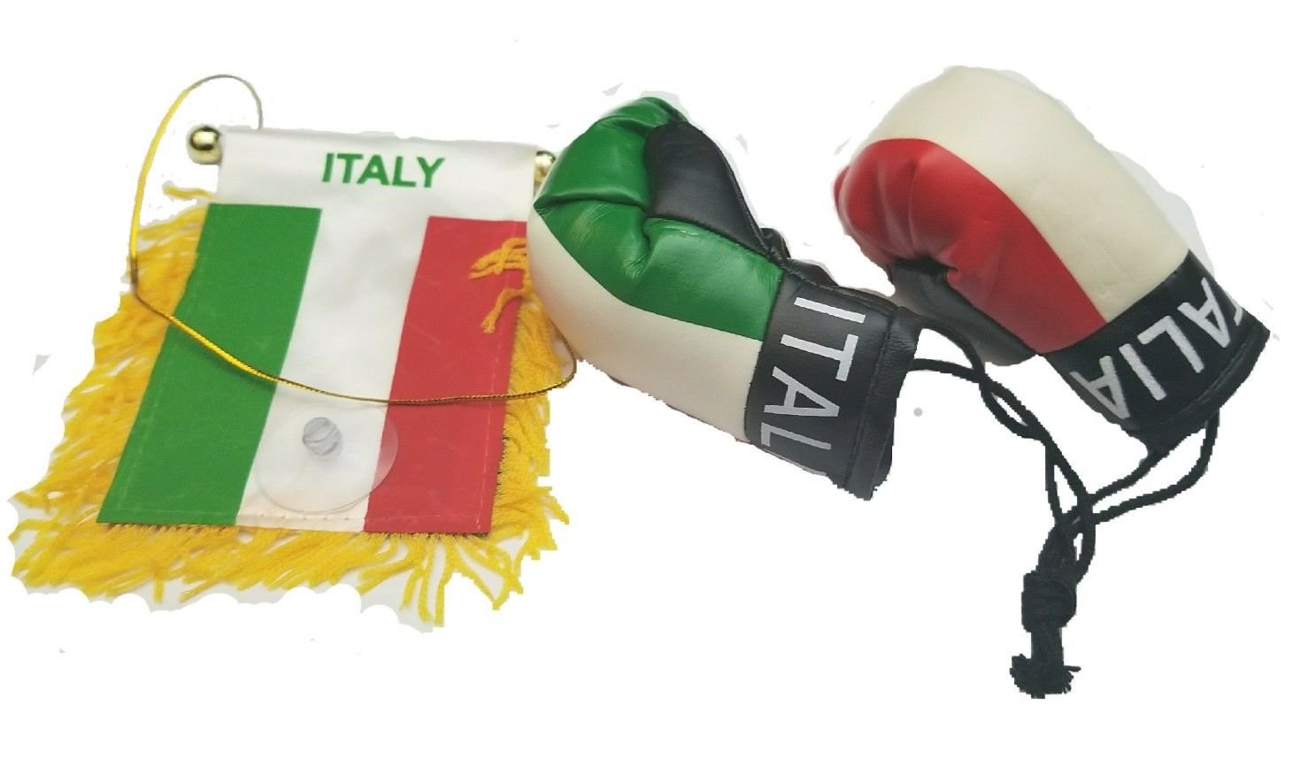 Amazon.com : Flag Italian w/Car Mirror Boxing Glove Pair_AB : Sports ...