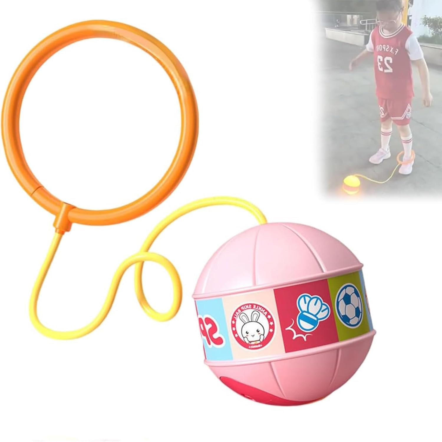 Amazon.com: Glowing Bouncing Ball, Skip Ball, Ankle Skip Ball for Kids ...