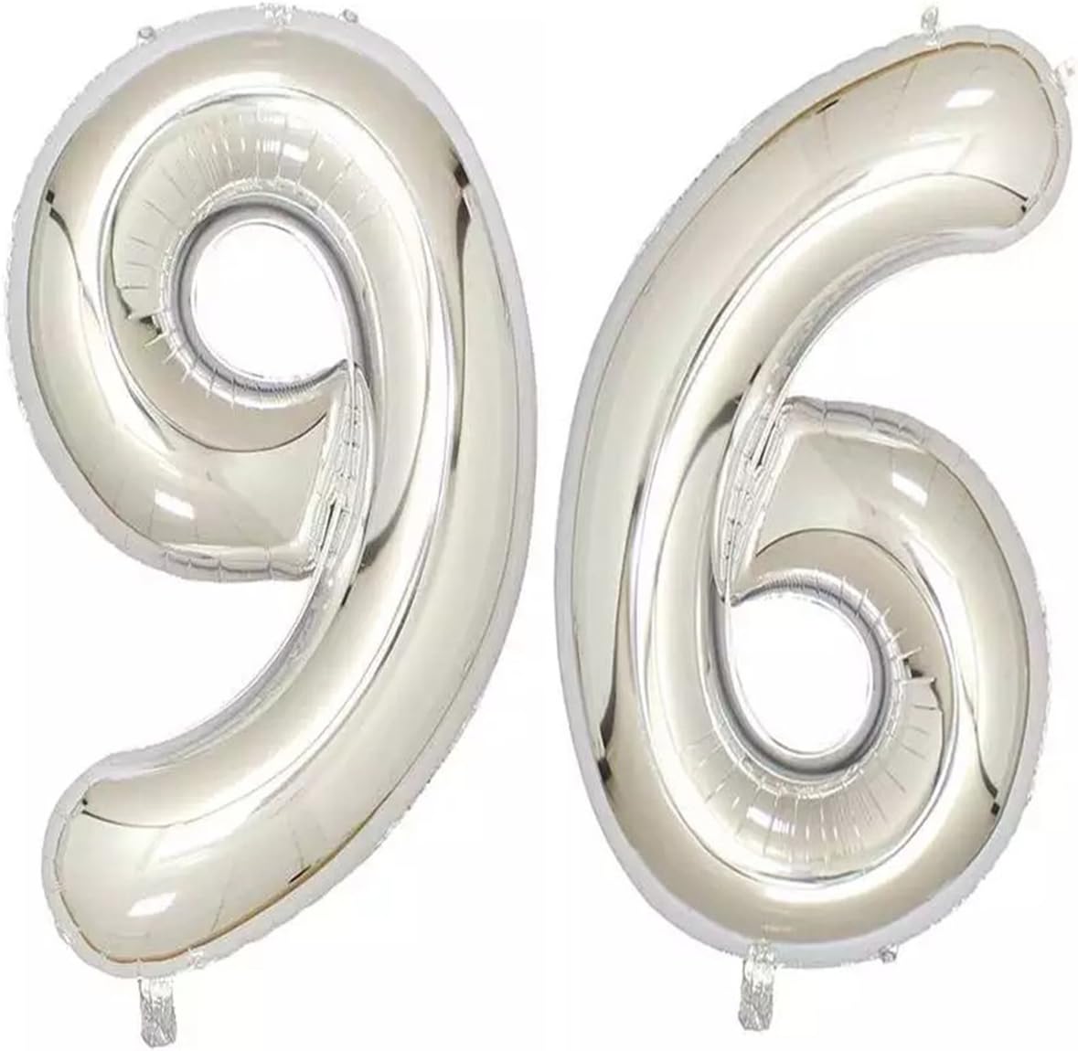 Amazon.com: 40inch Silver Foil 96 Helium Jumbo Digital Number Balloons ...