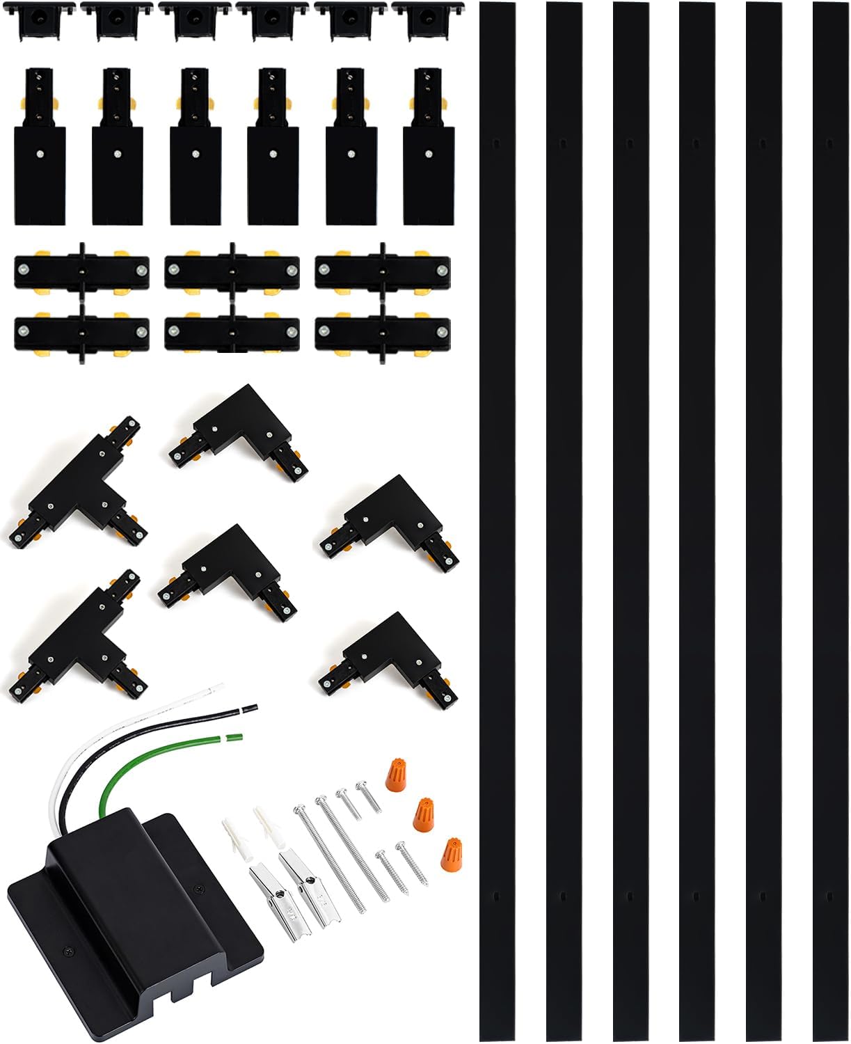 TuyuBEE 20FT H Track Lighting Rails Kit with Floating Canopy Connector ...