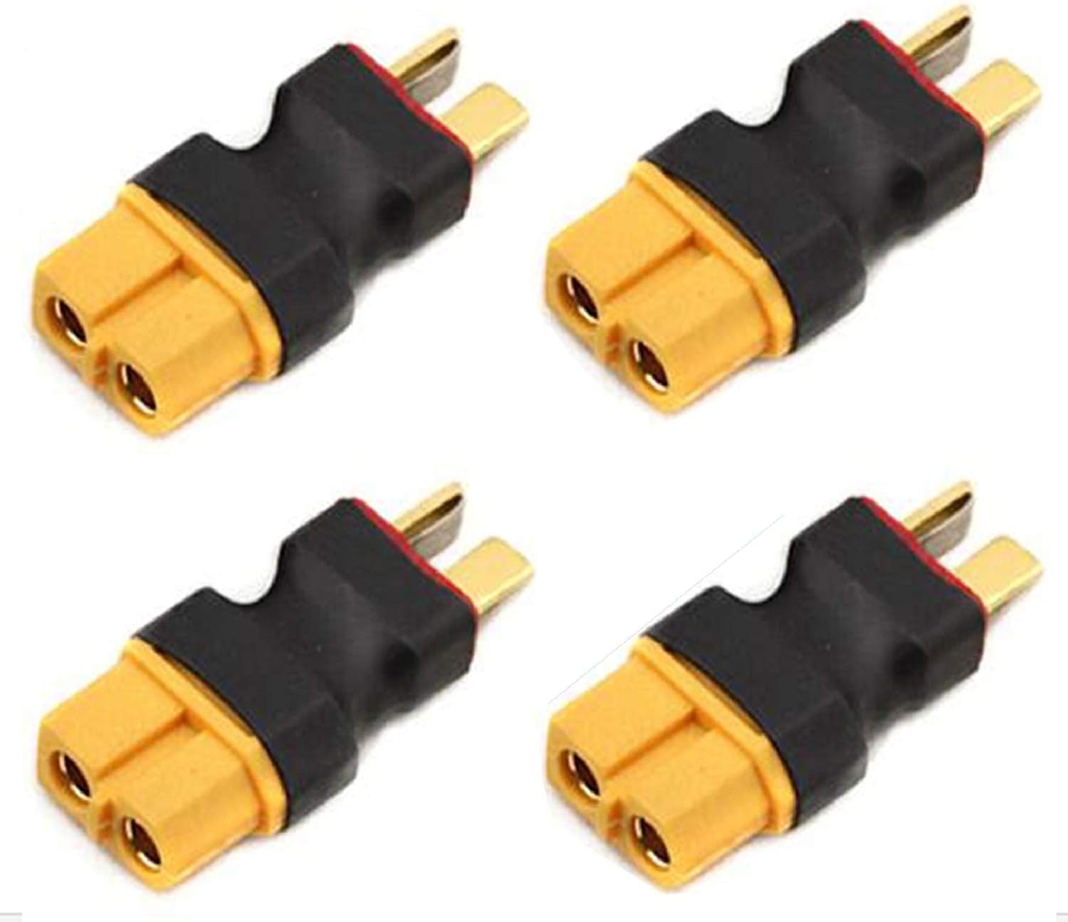 Amazon.com: 4pcs T-Plug Male to XT60 Female Connector Lead Adapter ...