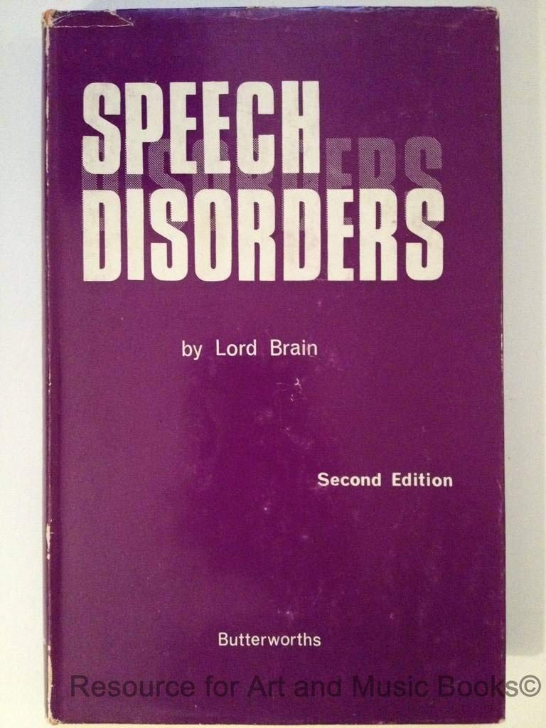 Speech Disorders: Lord Walter Russell Brain: 9780407398504: Amazon.com ...