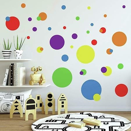 Amazon.com: Create-A-Mural Polka Dot Wall Stickers, Wall Decor Stickers ...