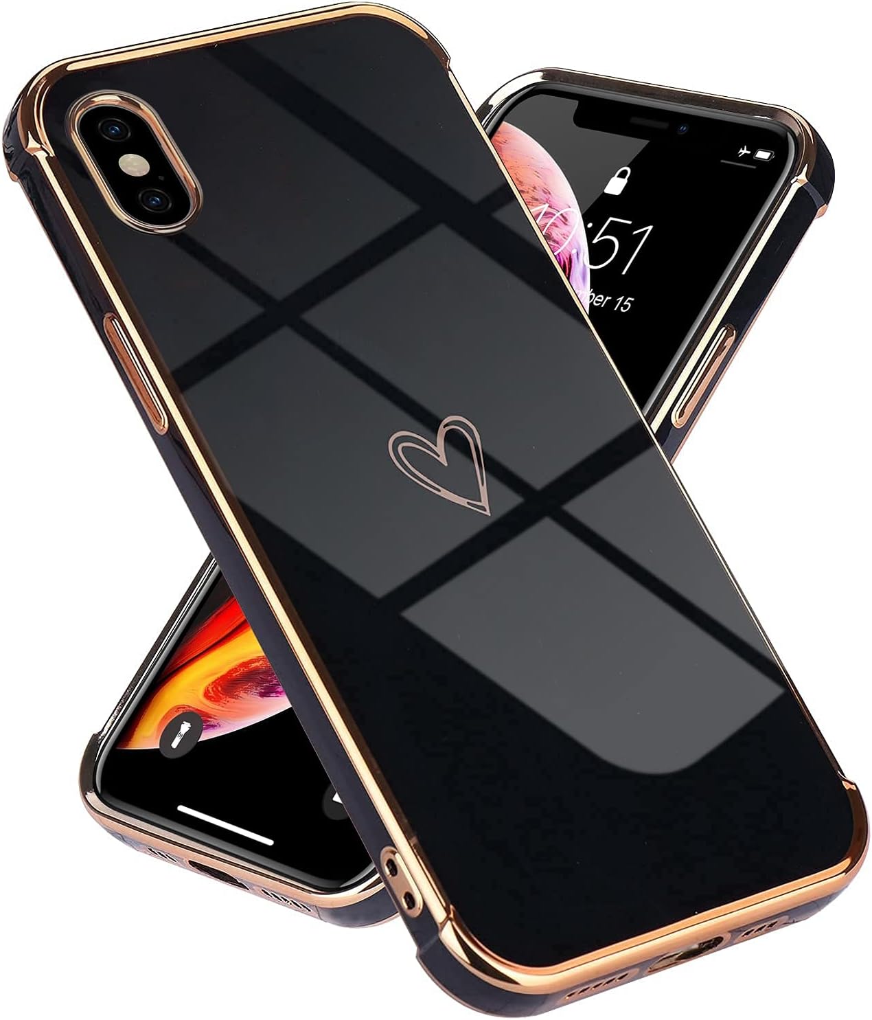 Lafunda Coque iPhone X Coque Compatible avec XS Étui avec Motif d’Amour ...