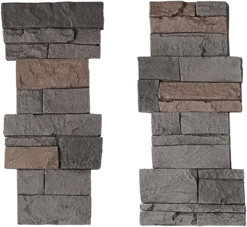 Amazon.com: GenStone Faux Stacked Stone Pillar Panel 11.25" x 24" in ...