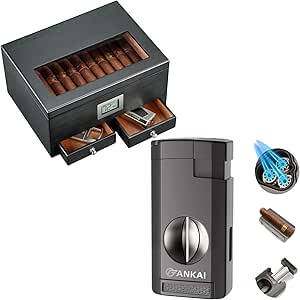 Amazon.com: FANKAI cigar humidors and cigar lighter set : Health ...