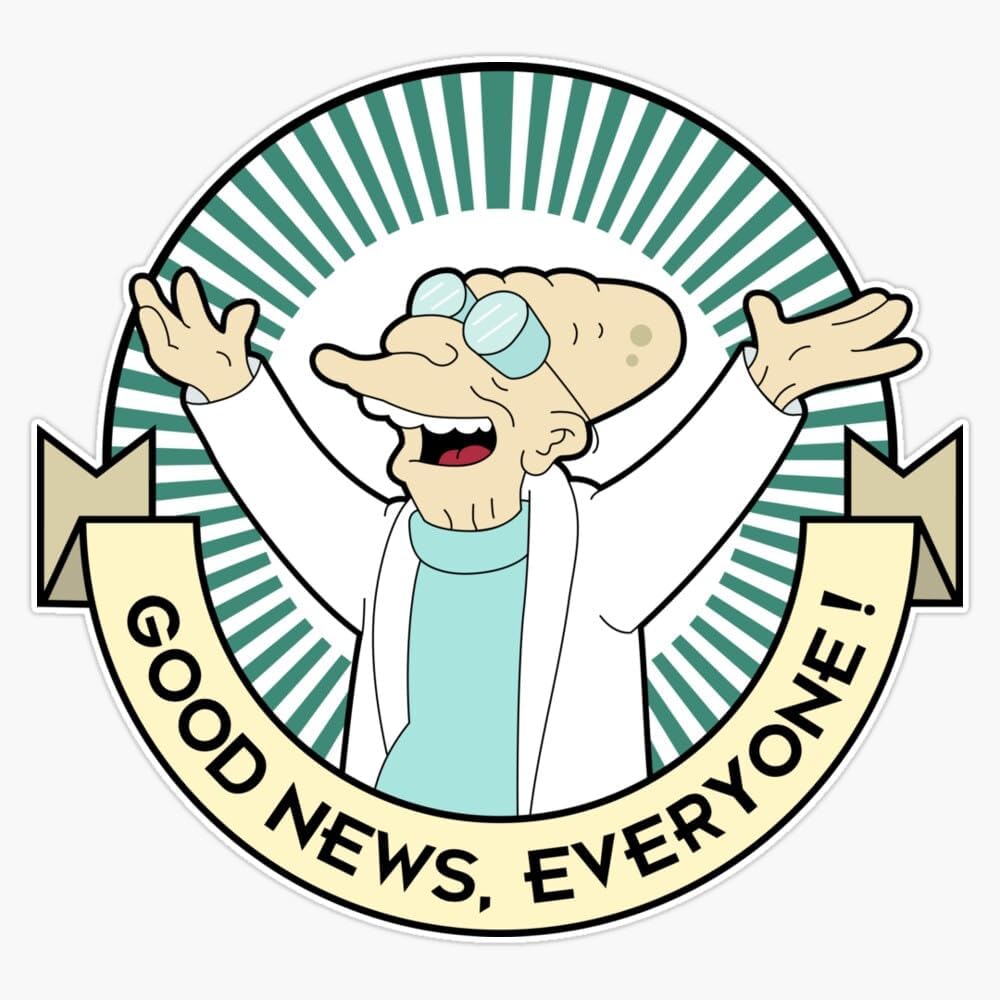 Amazon.com: Professor Farnsworth - Good News Everyone! Sticker Bumper ...
