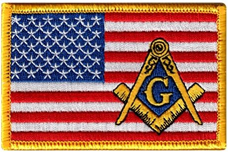 Amazon.com: American Flag Masonic Patch Embroidered USA Square Compass ...