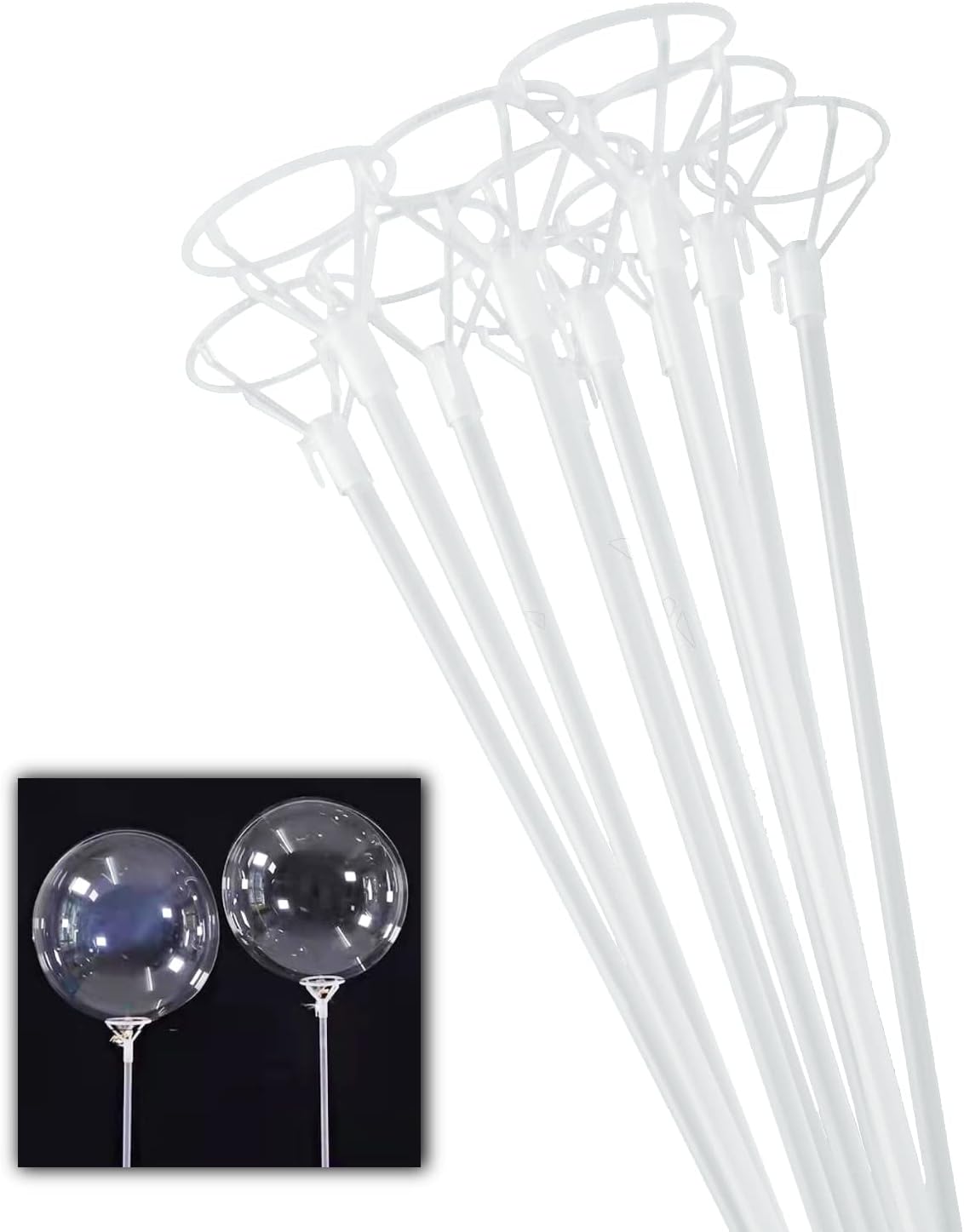 Amazon.com: Balloon Sticks 10 Pcs 27.5 Inch Length Plastic Balloon ...
