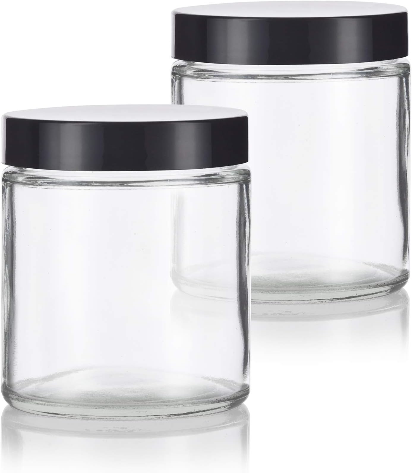 Amazon.com: 90pcs Thick Bottom Low Profile 7ml Glass Jars with Black ...