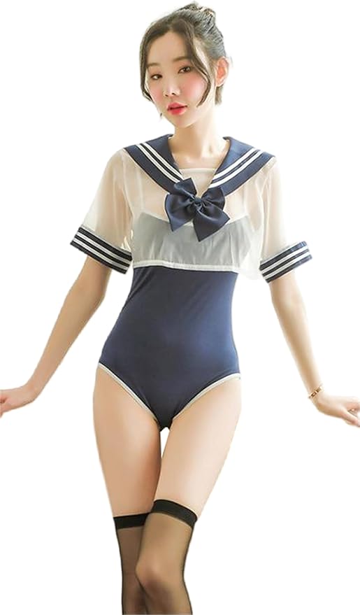 Amazon.co.jp: [SEXYTINE] 超セクシー セーラー服 コスプレ エッチ 過激 貧乳 コス コスチューム ランジェリー スク水 スクール スクール水着 ハイレグ レオタード ...