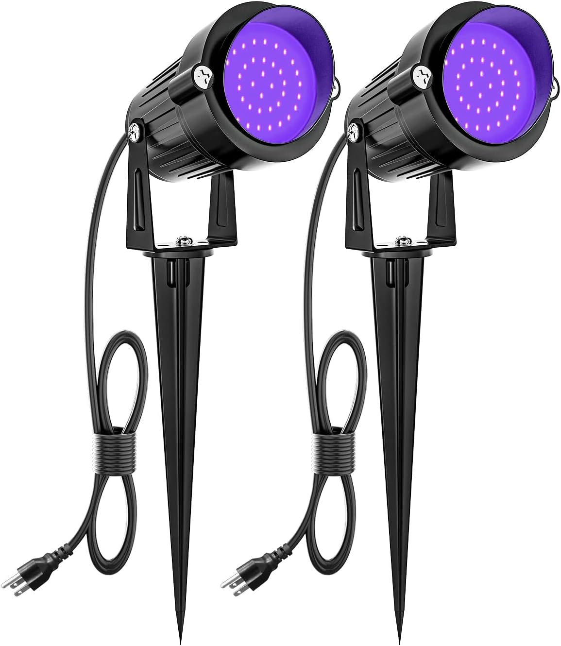 2 Pack Black Lights, Halloween Black Light Spotlight, IP66 Outdoor LED ...