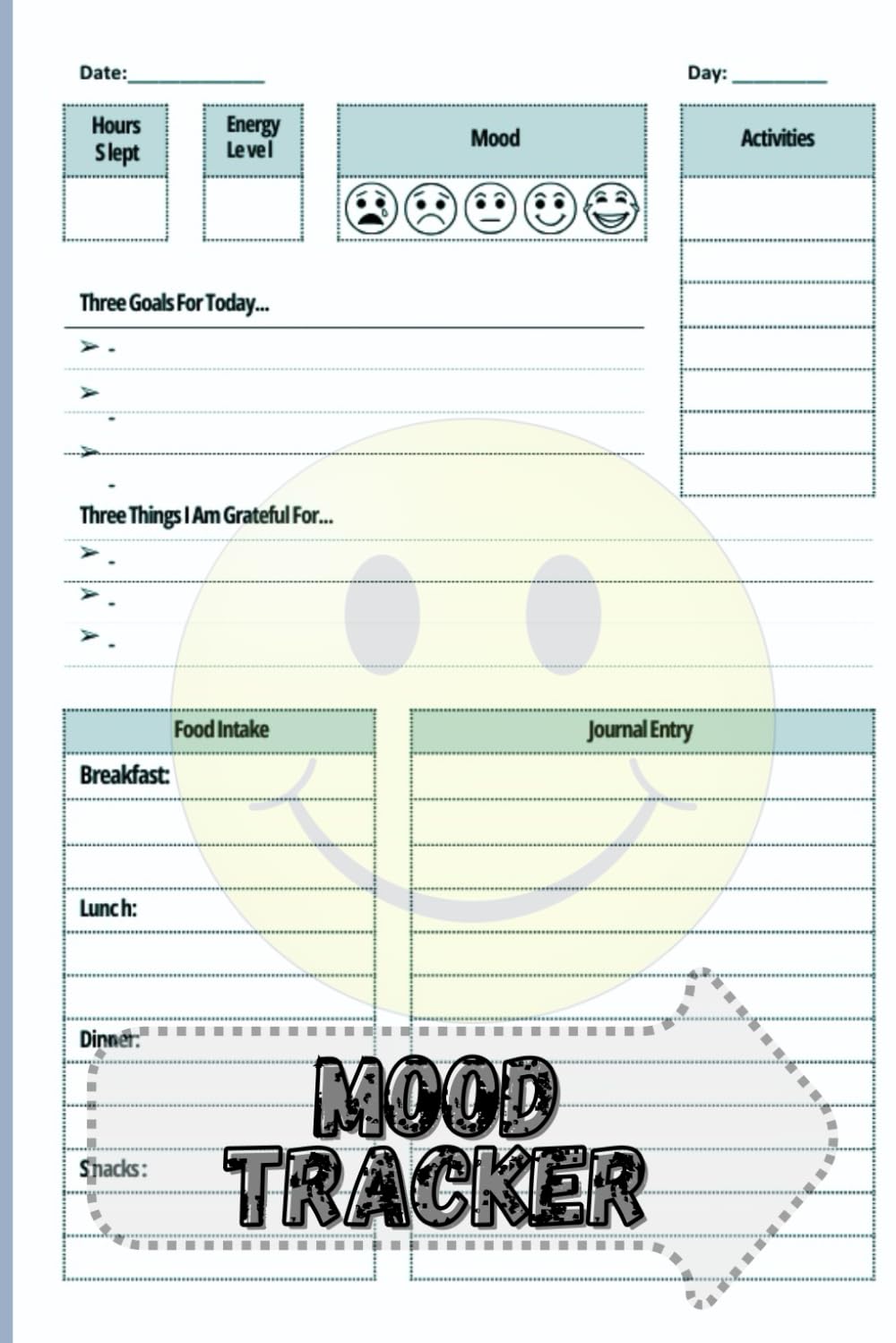 Mood Tracking : Daily Mood Notebook , Mental Health Tracker . Track ...