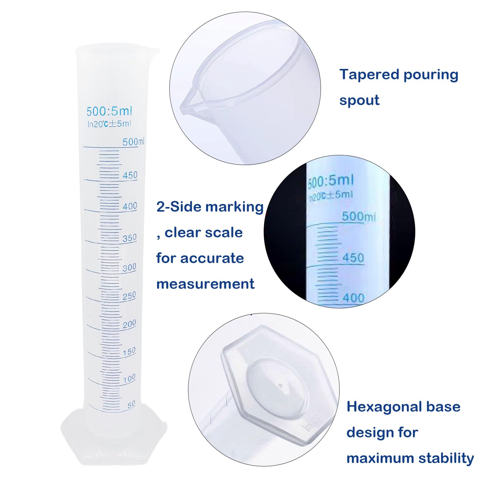 Snapklik.com : 500Ml Measuring Cylinder Graduated Cylinder Plastic