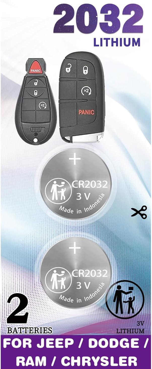 Amazon.com: (2 Pack) CR2032 Smart Remote OEM Replacement for Jeep Key ...